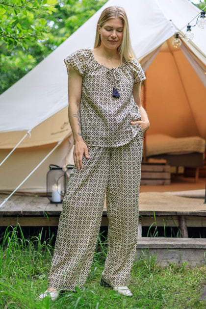 Mira Straight Pant | Summer Flake | Bukser fra Black Colour – Lisen.dk