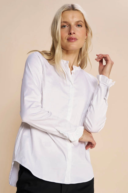 Mattie Sustainable Shirt | White | Skjorte fra Mos Mosh – Lisen.dk