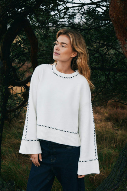 Neo Noir Strik 164818 Roeme Knit Stitch Blouse (Offwhite) – Lisen.dk