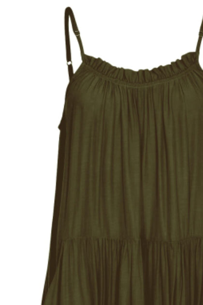 Co'couture SunriseCC Greece Strap Dress (Dark Army) 36135 Kjole – Lisen.dk