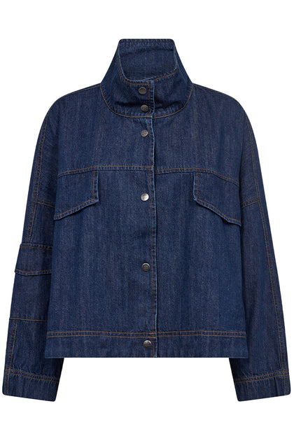 Co'couture DelinaCC Denim Box Jacket (Dark Denim) 30170 Jakke – Lisen.dk