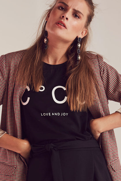 Coco Signature Tee | Sort | T-shirt fra Co'couture – Lisen.dk