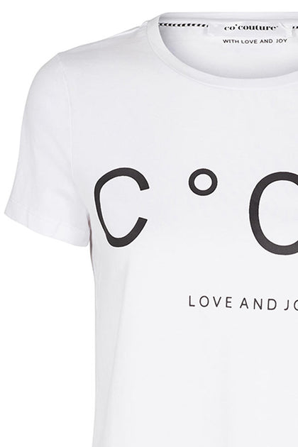 Coco Signature Tee | Hvid | T-shirt fra Co'couture – Lisen.dk