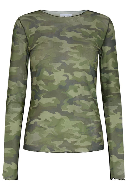 Liberté Bluse | CAMO | MESH-TOP – Lisen.dk